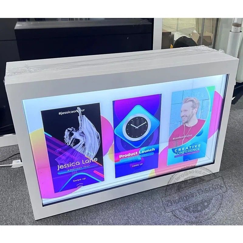 16 9 Display Ratio Wall Mount Transparent Lcd Showcase Capacitive PCAP ...